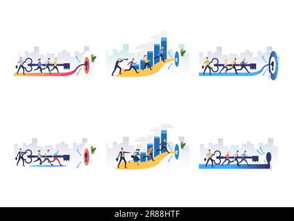 Set of effective teams reaching goals Stock Vector Image & Art - Alamy