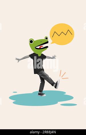 Photo collage of funky carefree ecology lover activist lady have fun ...