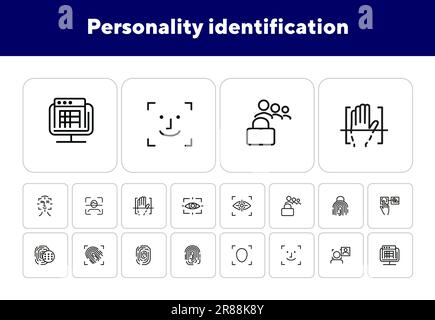 Personality identification line icon set Stock Vector Image & Art - Alamy