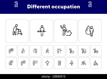 occupation line icon, outline symbol, vector illustration, concept sign ...
