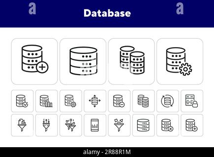 Database icon vector logo set collection for web app ui Stock Vector ...