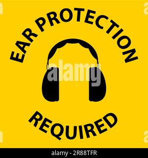 Notice Ear Protection Required Sign On White Background Stock Vector ...