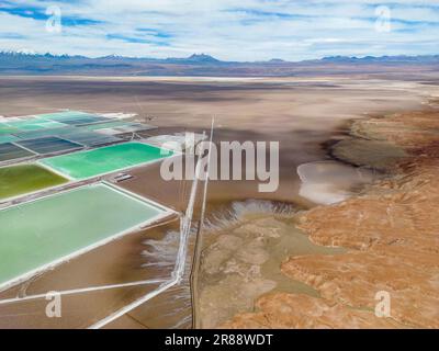 Lithium fields in the Atacama desert in Chile, South America - a ...
