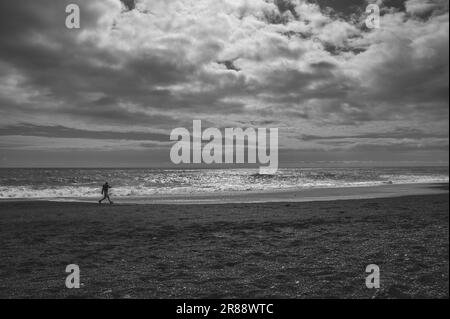 Dangerous black sand beach, Iceland Stock Photo - Alamy