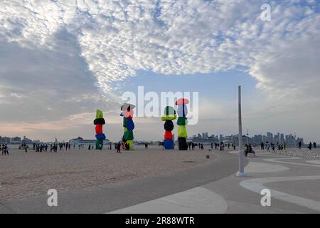 Doha Mountains at the Ras Abu Aboud beach front, near Stadium 974 Doha ...