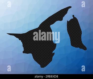 Low Poly map of Brunei. Brunei geometric polygonal, mosaic style map ...