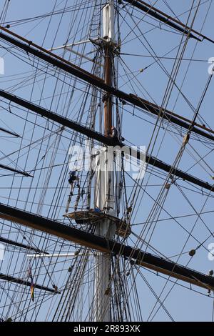 People climbing rigging of Cutty Sark Greenwich London June 2023 Stock ...