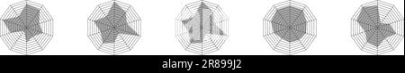 Radar decagon chart or spider graph template isolated on white ...