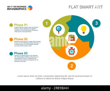 Three phase flow chart template. Element of diagram, infographic ...