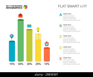 Five Bars Chart Slide Template Stock Vector Image & Art - Alamy