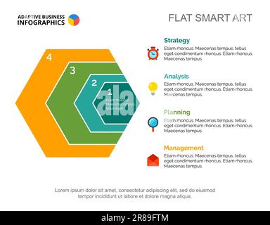 Four phase process chart slide template. Element of plan, strategy ...