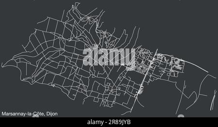 Street roads map of the MARSANNAY-LA-CÔTE QUARTER, DIJON Stock Vector ...