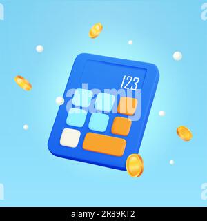 calculator math with coins vector illustration design Stock Vector ...
