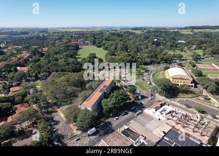 Piracicaba, Sao Paulo, Brazil. June18, 2023. Drone view of high ...