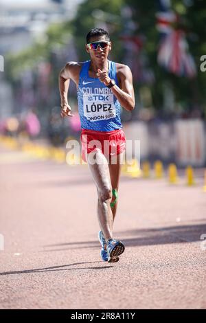 Luis Fernando López participating in the 50 Kilometres Race Walk at the ...