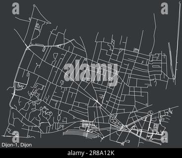 Street roads map of the DIJON-6 CANTON, DIJON Stock Vector Image & Art ...