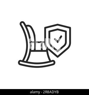 Pension insurance color line icon. Isolated vector element. Outline ...