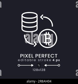 Blockchain security white linear desktop icon on black Stock Vector ...