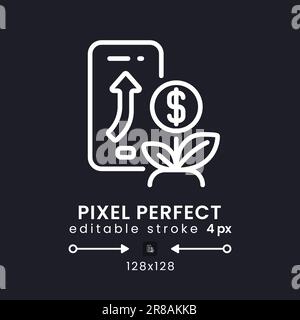 Trading and investment app linear desktop icon Stock Vector Image & Art ...