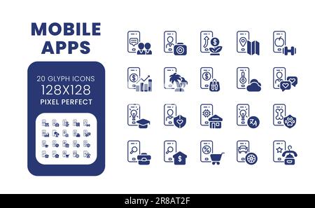 Mobile apps black solid desktop icons pack Stock Vector Image & Art - Alamy