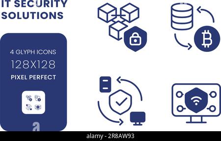 Data security solutions black solid desktop icons pack Stock Vector Image & Art - Alamy