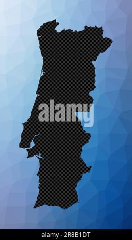Map of Portugal. Low poly illustration of the country. Purple geometric ...