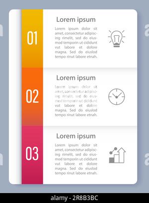 Vector simple infographic vertical time line template with rectangle ...