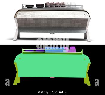 new professional coffee machine back view 3d render on white Stock ...