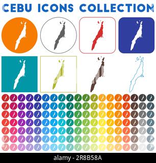 Philippines icons collection. Bright colorful trendy map icons. Modern ...