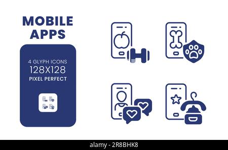 Mobile apps black solid desktop icons pack Stock Vector Image & Art - Alamy