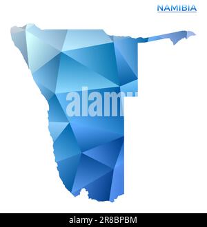 Namibia map. Geometric style country outline. Charming violet vector ...