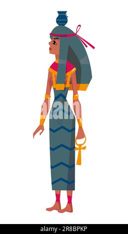 Egypt god Nut, goddess of ancient Egyptian religion, vector line icon ...