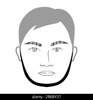 Chin Strap Beard style men in face illustration Facial hair. Vector ...