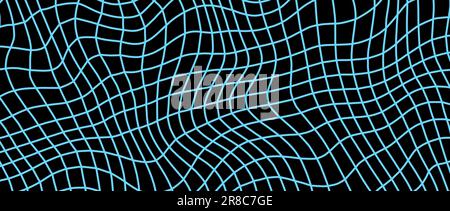 blue abstract warped grid background pattern, vector illustration Stock ...