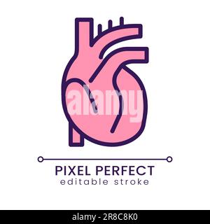 Heart checkup pixel perfect RGB color ui icon Stock Vector Image & Art ...