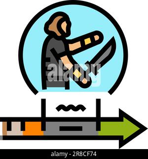 iron age human evolution line icon vector illustration Stock Vector ...