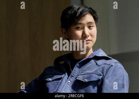 Scale AI founder and CEO Alexandr Wang poses for photos at the company ...