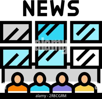 newsroom news media icon color illustration Stock Vector Image & Art ...