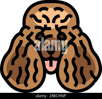 Poodle color line icon. Dog breed. Pictogram for web page, mobile app ...