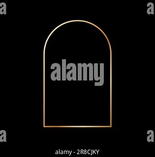 Thin golden arch frame set. Gold arc border collection in art deco ...