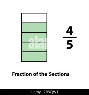 Four by five Fraction of the divided into slices. Fractions for Vector ...
