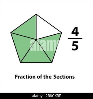 Four by five. Fraction of the divided into slices. Fractions for Vector ...