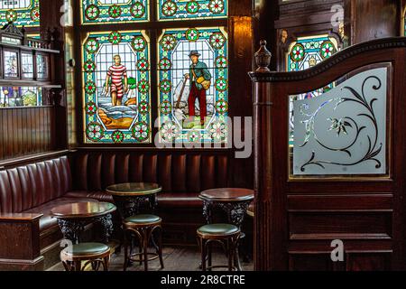 Interior of the Champion pub on corner of Eastcastle Street and Wells ...