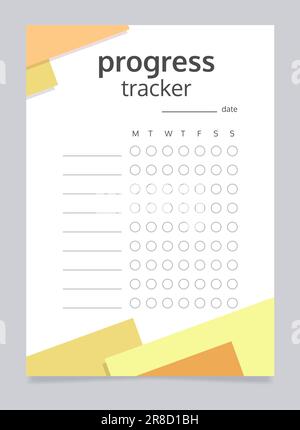 Progress tracker worksheet design template Stock Vector Image & Art - Alamy