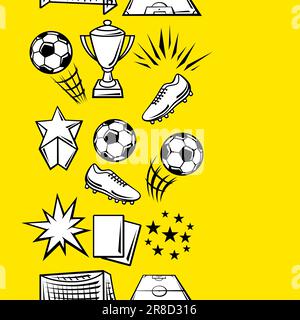 Pattern with soccer symbols. Football club illustration Stock Vector ...