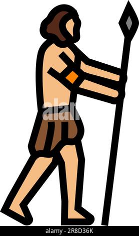 homo sapiens human evolution color icon vector illustration Stock ...