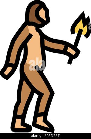 homo erectus human evolution color icon vector illustration Stock ...