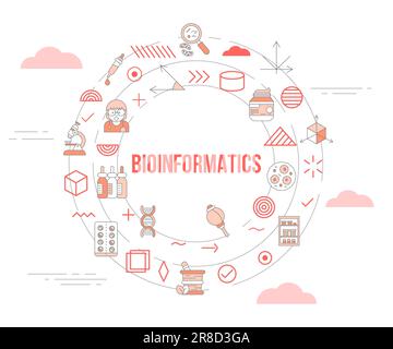 bioinformatics concept with icon set template banner with modern blue ...