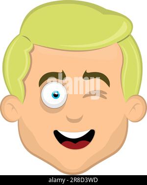 cartoon funny face winking eyes happy Stock Vector Image & Art - Alamy