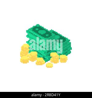 Money pixel art. dollars 8 bit. Vector illustration Stock Vector Image ...
